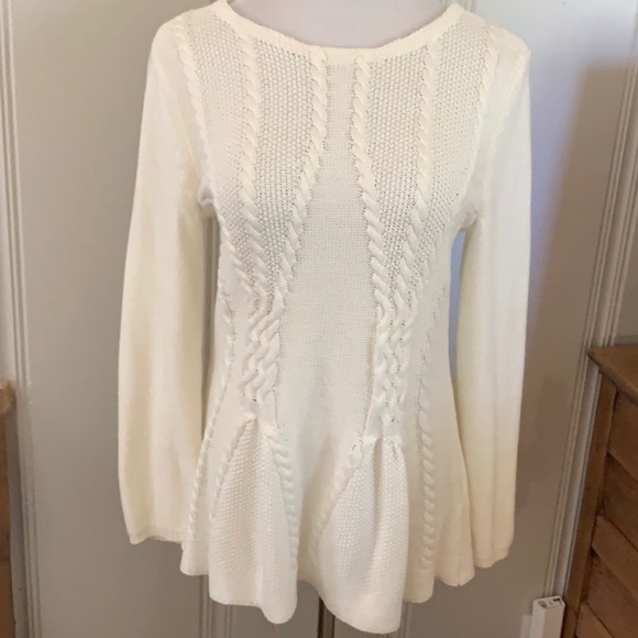 Cupio | Sweaters | Cupio Cable Knit Peplum Sweater | Poshmark
